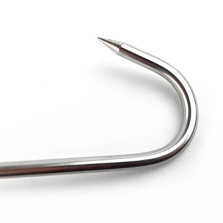 Stainless Steel Butcher Meat Processing Hooks For Butchering With Wood ...