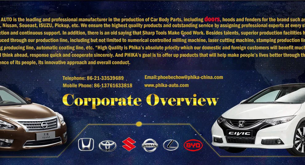 Phika Industrial (shanghai) Co., Ltd. - Auto Spare Parts,Car Body Parts