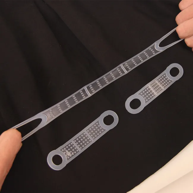100-pack Elastic Non-slip Silicone Rubber Clothing Hanger Grips Strips ...