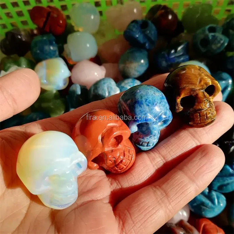 Decorative Mini Crystal Skull Head Rock Small Skulls Healing Carved ...