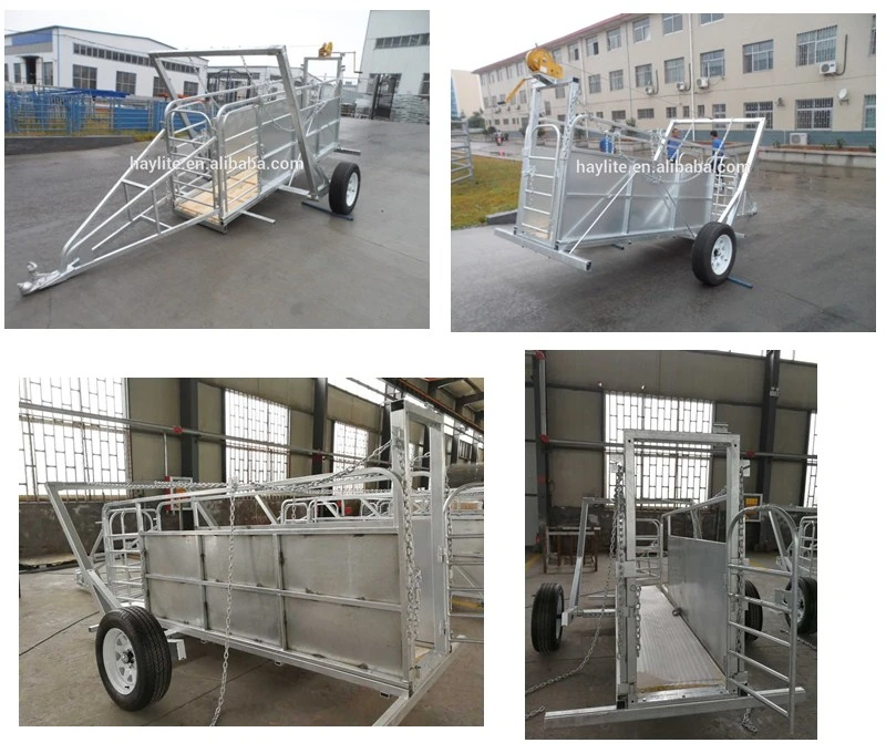 Portable Sheep Goat Yard Panel Trailer for Livestock Farm Use with Drafter