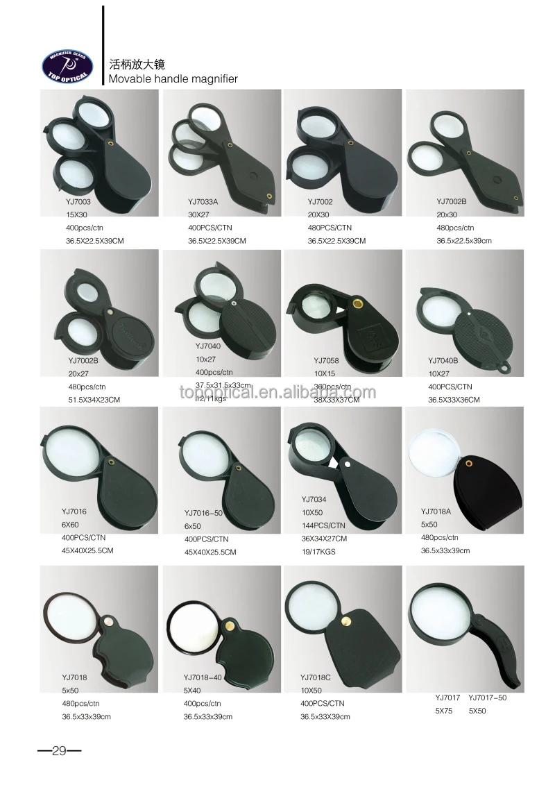 Small Pocket Folding Magnifying With Two Glass Lens Types Of Magnifying ...