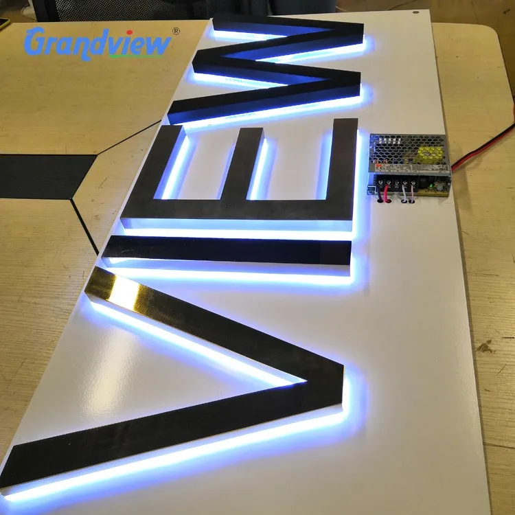 Custom Shop Store Front Metal Logo Light Up Letter Office Commercial ...