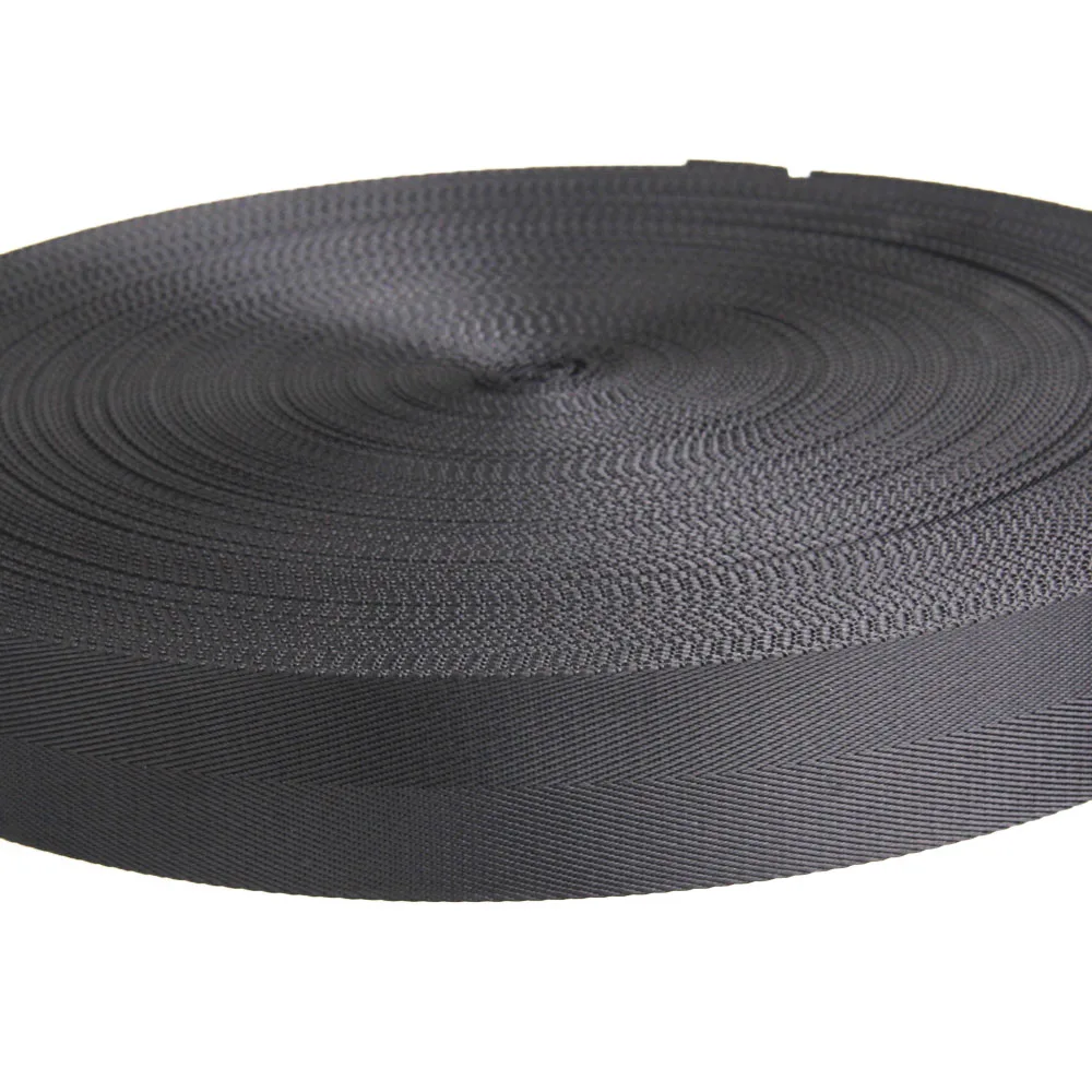 Eco-friendly 1 Inch Black Nylon Herringbone Webbing - Buy Herringbone ...