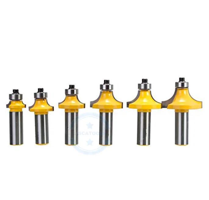 L-N118 6PC 1/2 Inch Round over Router Bit Set - Precision Tools