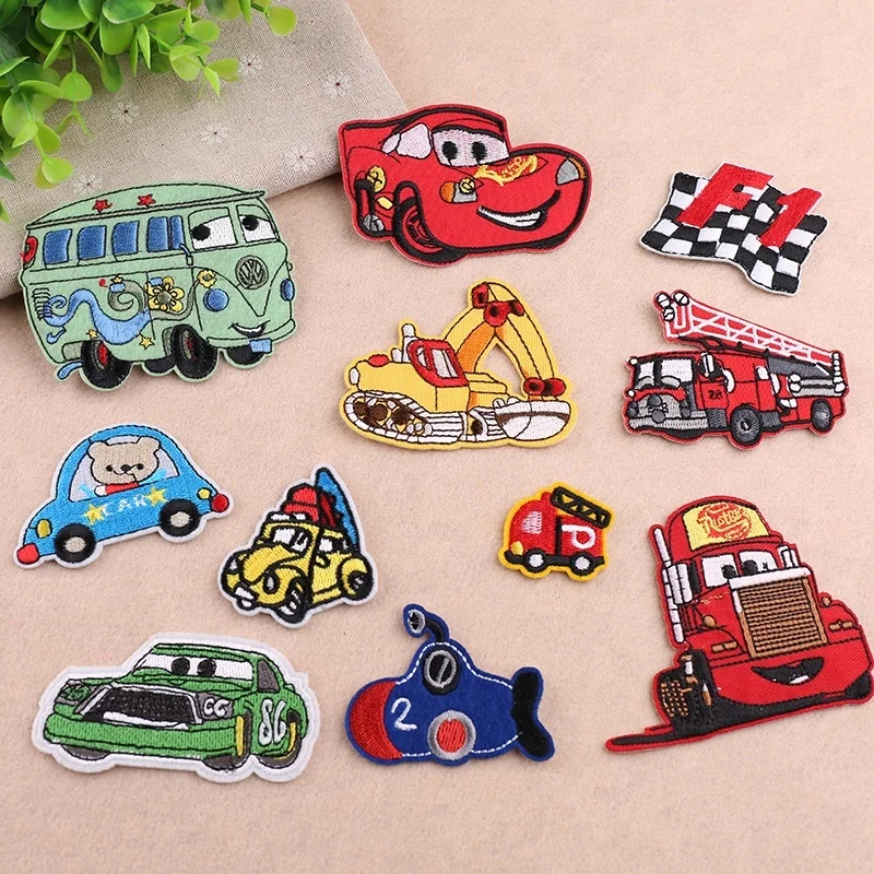 Cartoon Cars And Other Vehicles Iron On Embroidery Patch For Clothing ...