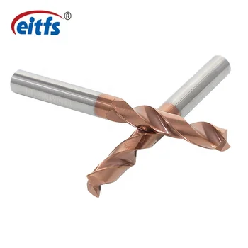 Solid Carbide Hrc55 Coated Flat Bottom Drill Bits For Bardened Steel ...