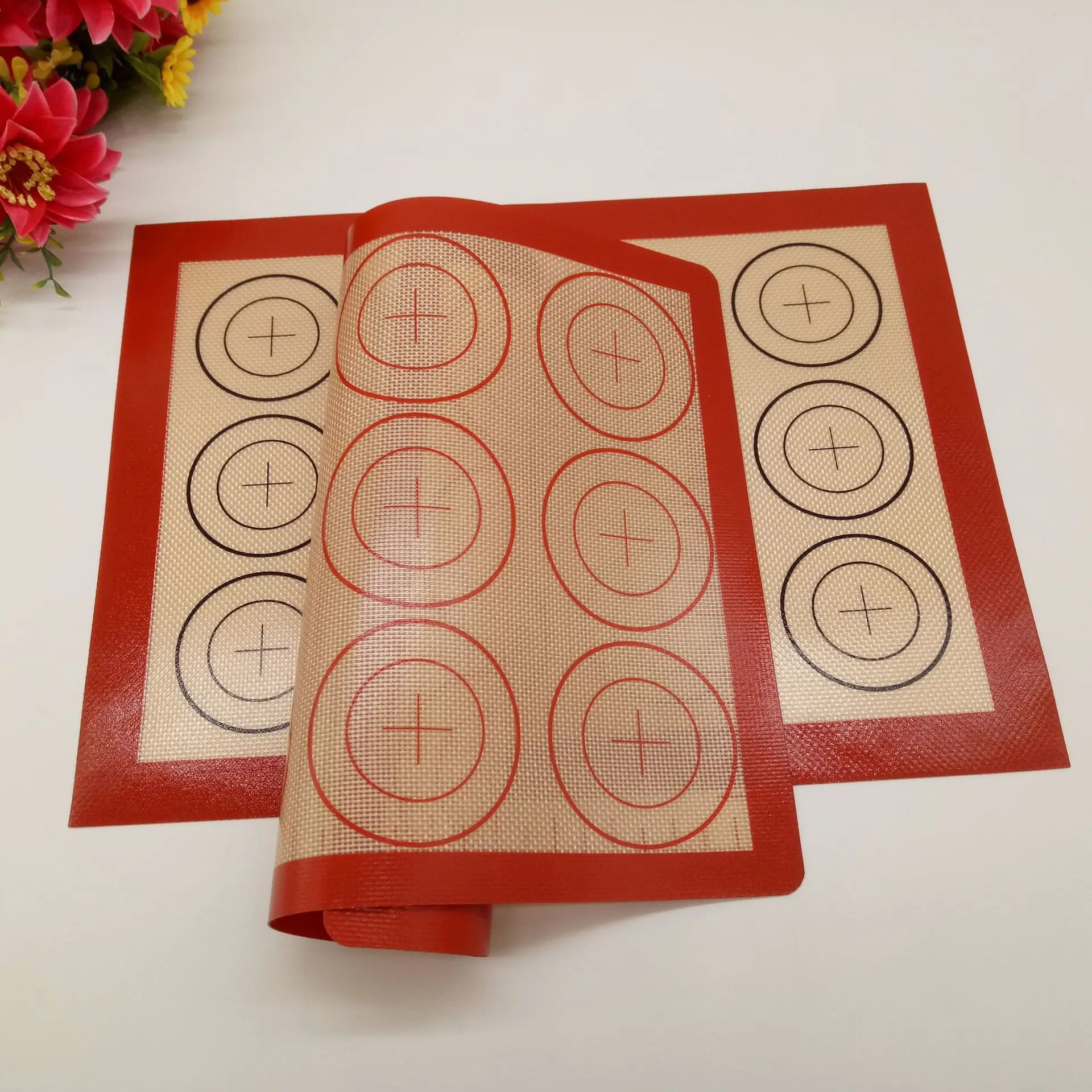 Set of 4 Silicone Baking Mats Includes Measurement Baking Mat Pastry ...