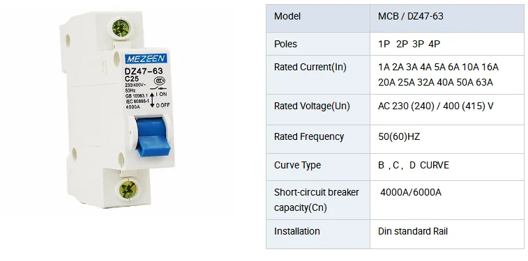 1pole 6kA safety mcb dp miniature circuit breaker Products from Yueqing ...