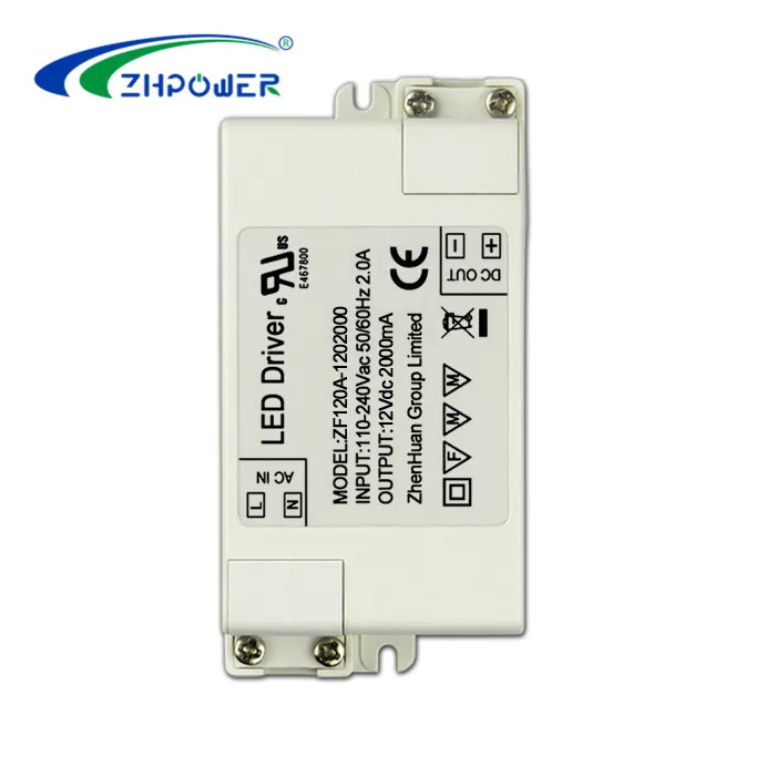 24w Ul Led Driver 12v 2a Ac/dc Transformer Zf120a-1202000 - Buy Ul Led ...
