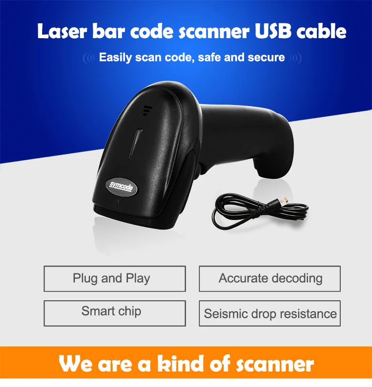 Wired Usb Laser Barcode Hand Scanner Hand Holder Usb Mode Support From ...