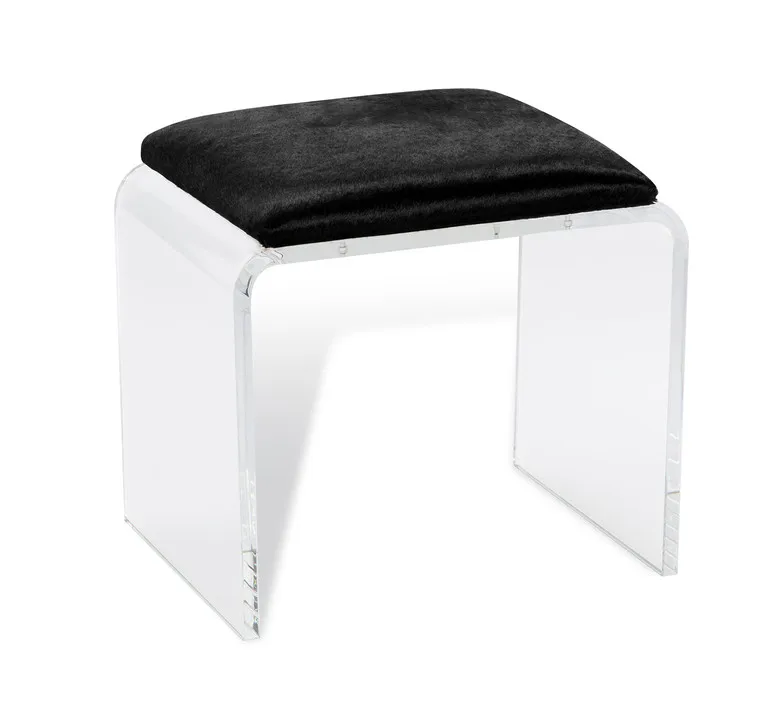 Simple Clear Acrylic Stool & Ottoman W/ Black Cushion - Buy Acrylic ...