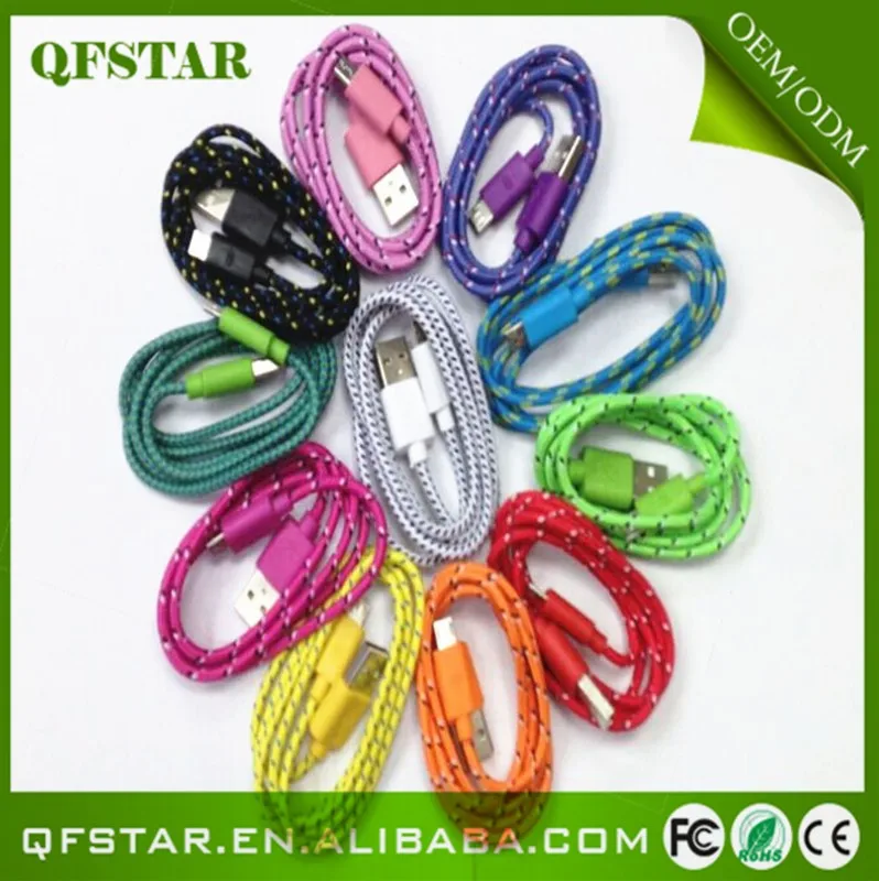 New Customized 1m/2m/3m Colorful Cellphone Mini Usb Data Cables,Flat ...