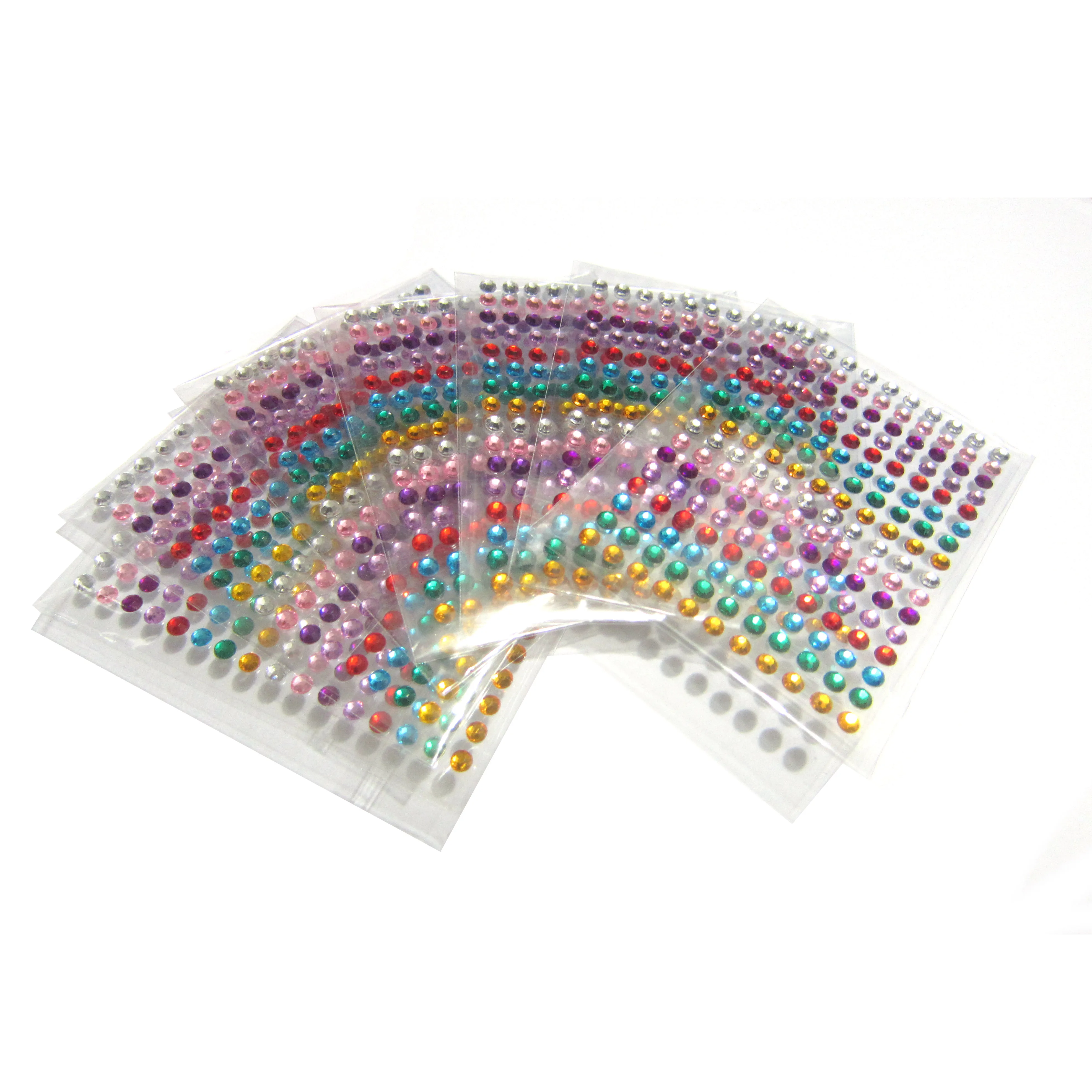 4mm Self Adhesive Assorted Colors Acrylic Rhinestone Gem Sticker for ...