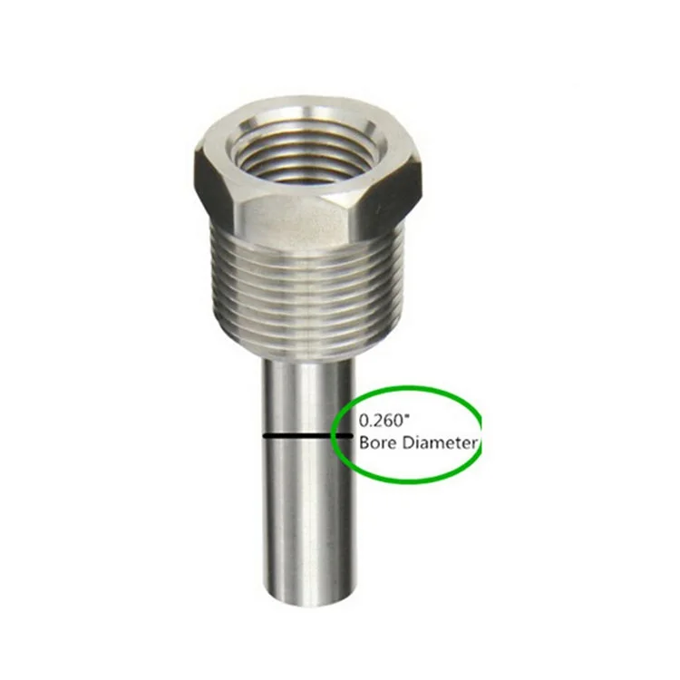Industrial Temperature Sensor Protection Tube 1/2" Npt Thermowell With ...