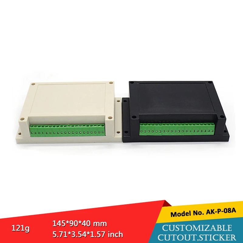 With Terminal Block Plastic Din-rail Enclosure For Electronic Pcb ...