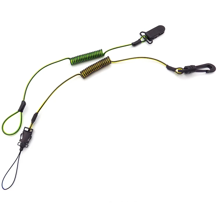 3.0mm Hard Hat Lanyard Coil Tether With Plastic End Fittings Coil ...