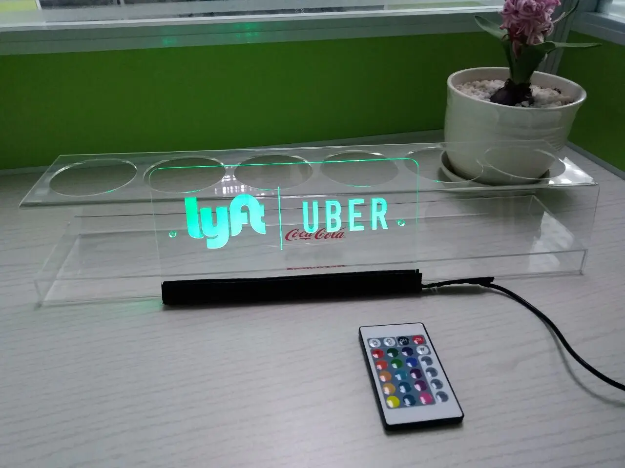 Aluminum Rectangular Led Light Base For Acrylic Sheet With Adapter ...