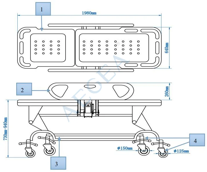 Ag-hs021 Ward Nursing Equipments Portable Operating Room Patient ...
