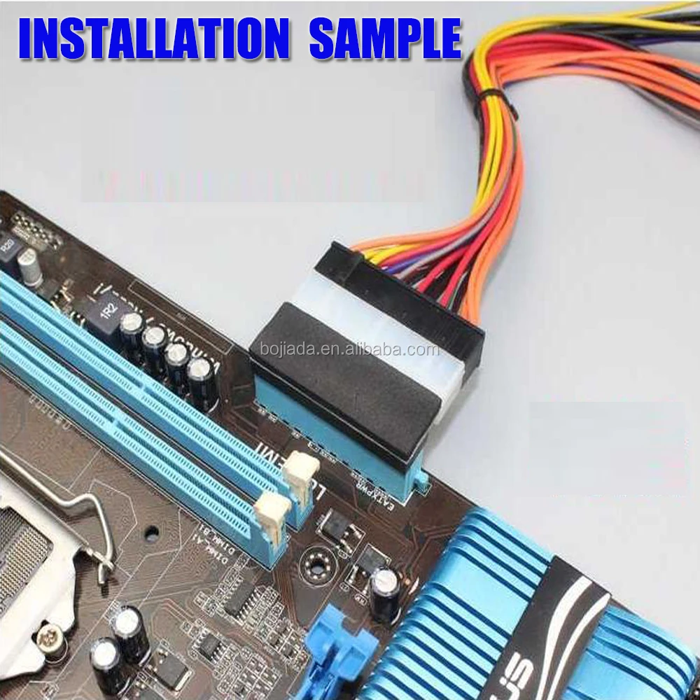 24 Pin Atx Motherboard Power Converter Adapter Right Angle 90 Degree ...