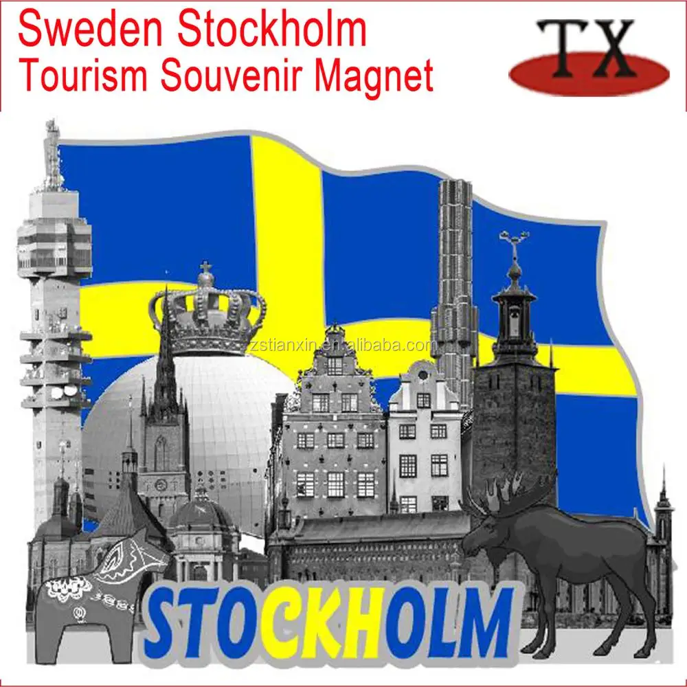 Famous 3d Design Sweden Stockholm Tourism Souvenirs Fridge Magnet - Buy ...
