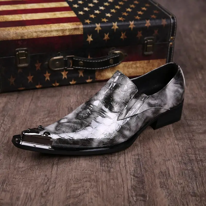Na054 Men Dress Shoe Steel Toe Genuine Leather Luxury Wedding Dresses ...