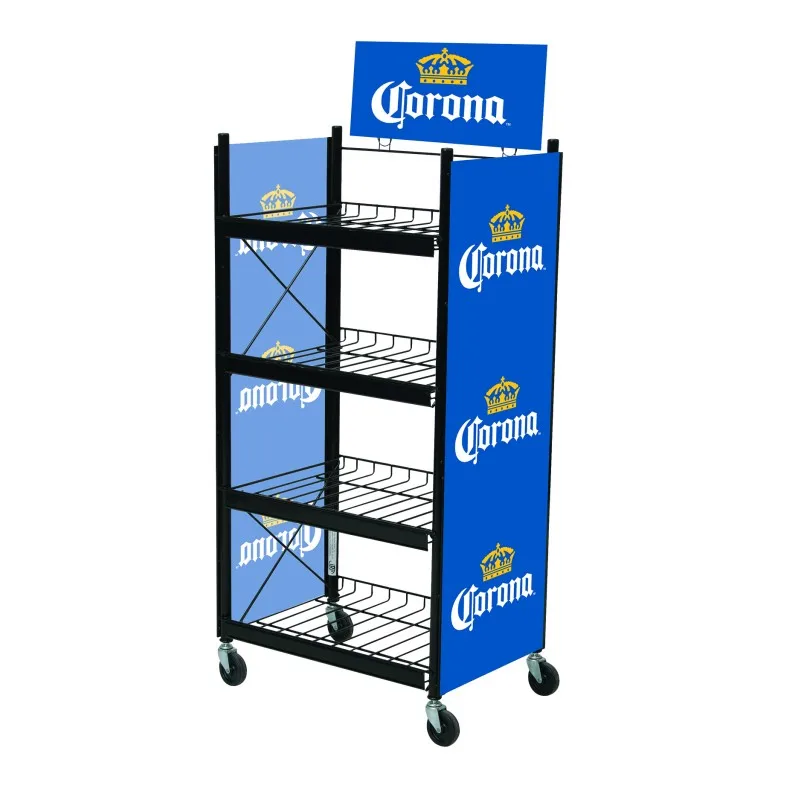 Retail Store Remove Metal Wheels Beverage Display Racks For Advertising ...