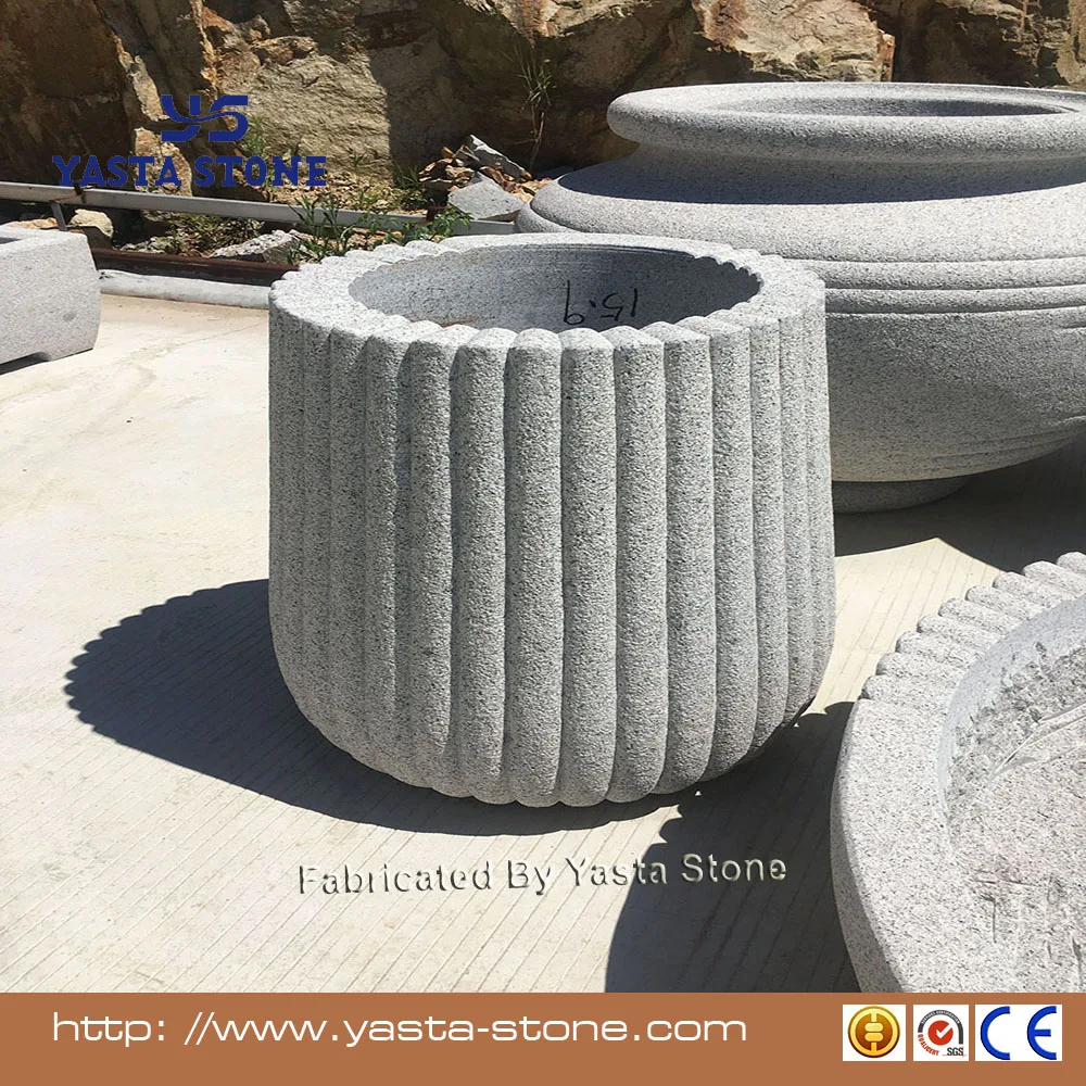 Customized Design Outdoor Stone Pot Extra Big Round Garden Flower Pot ...