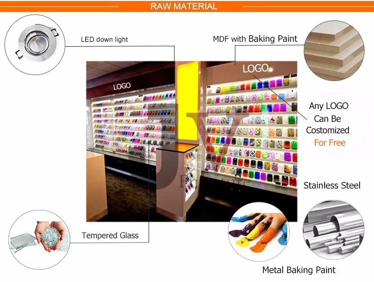 High End Custom Wall Mounted Cell Phone Case Display Rack