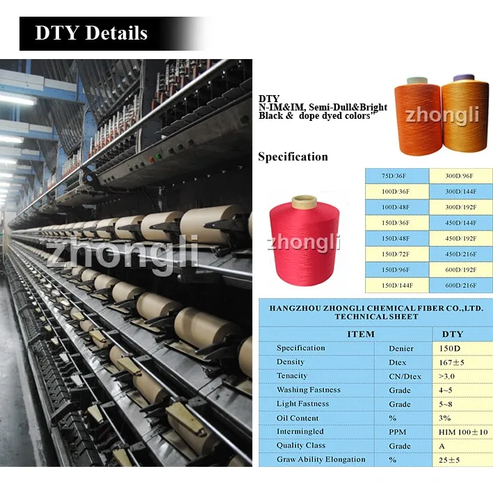 100% Polyester Yarn Micro Filament Yarn 150d/144f 150d/288f Dope Dyed Black And Colors - Buy ...