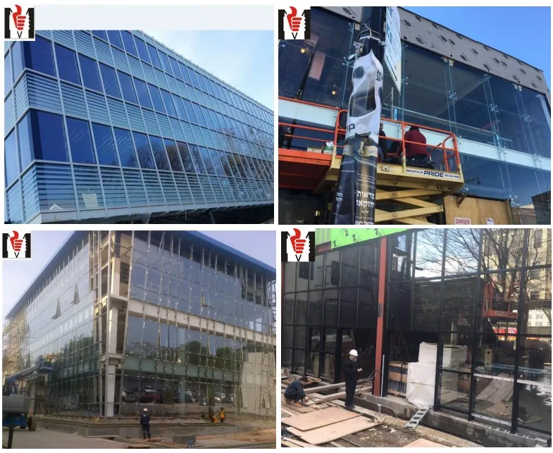 Shopping Mall Curtain Wall Aluminum Frame Exterior Glass Curtain Wall ...