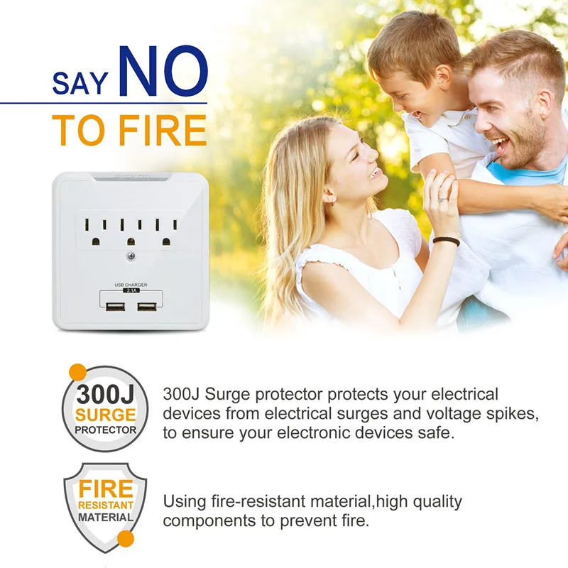 Smart Wall Mount High Speed Surge Protector Wall Socket Wall Tap With ...