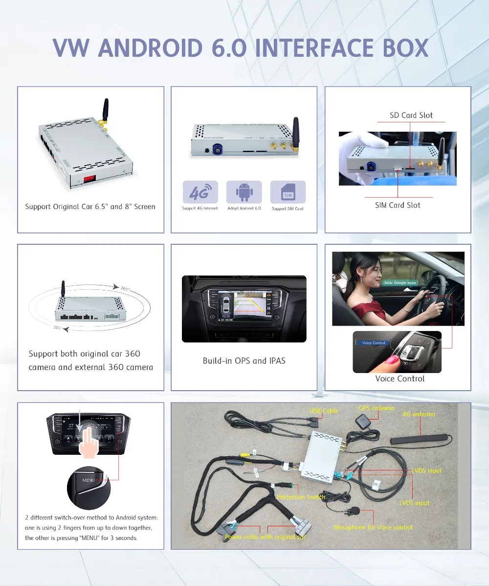 Android 6.0 System D Interface Box For Vw - Buy Support 4g Wifi And Hd ...