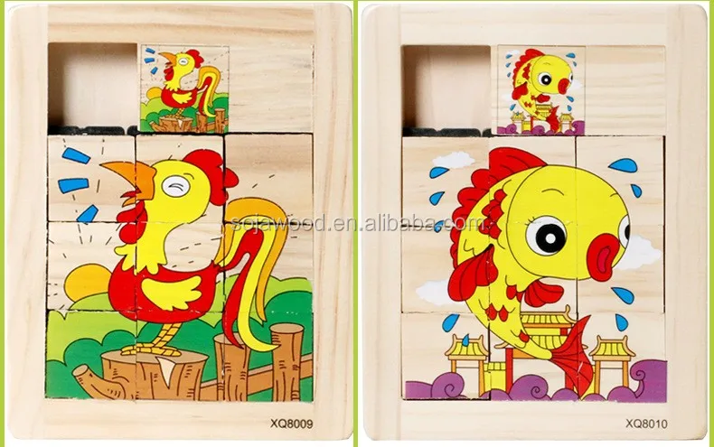 9 Piece Wood Block Sliding Puzzle - Buy Wooden Block Puzzle ...