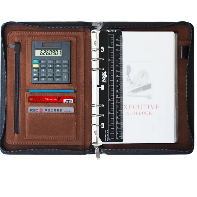 Pu Leather Organizer Notebook With Calculator,Organizer Notebook With ...