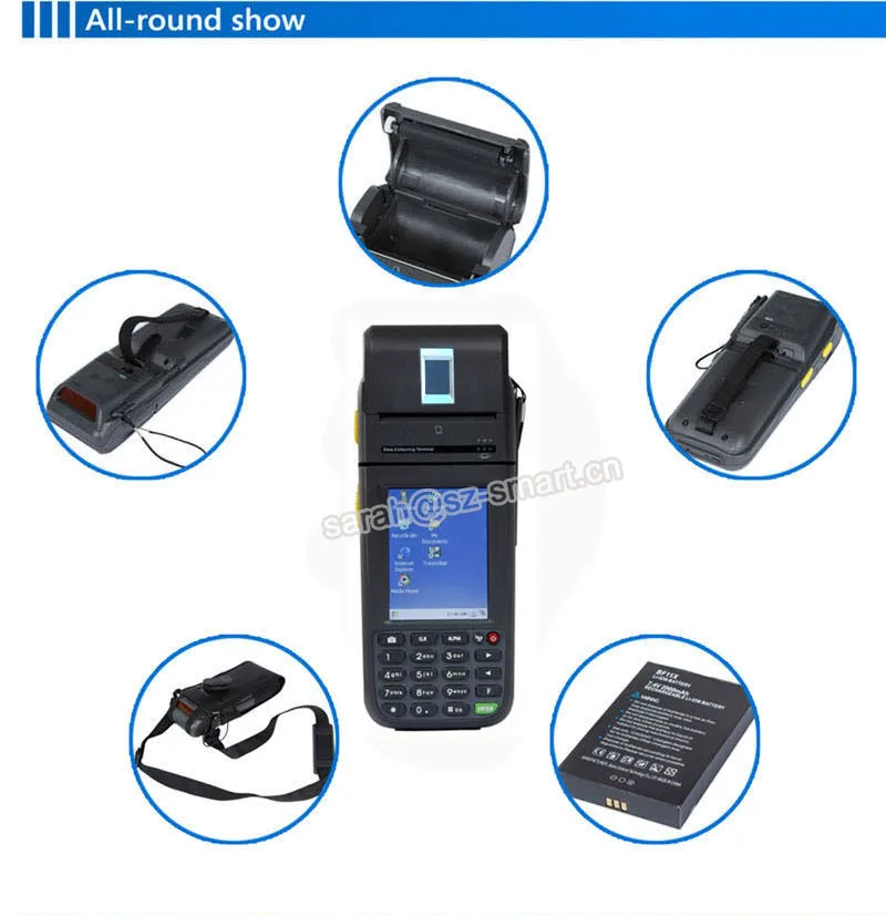Handheld Windows Mobile Touch Screen Pos Terminal With Printer Rfid ...