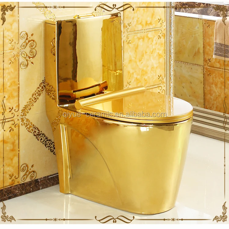Wholesale Golden Plating Sanitary Wares Wc One Piece Ceramic Gold Color ...