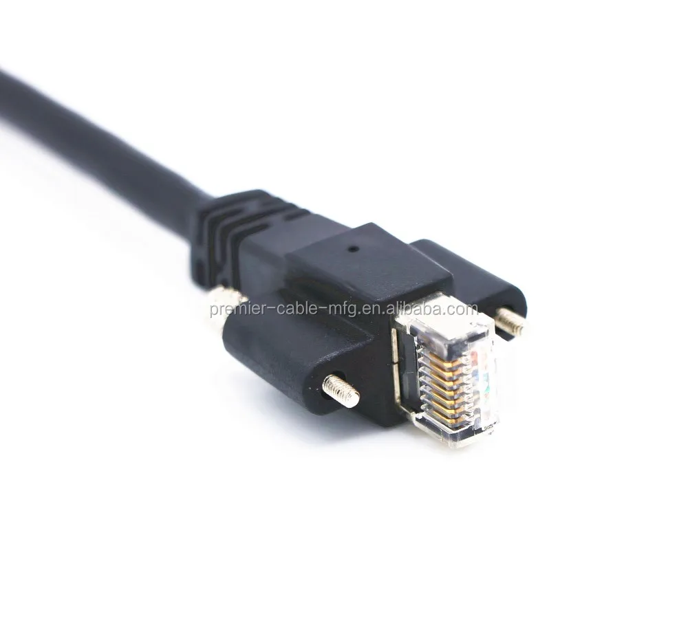 Rj45 Vertical Gigabit Ethernet Cable / Gige Camera Cables Righ Angle ...