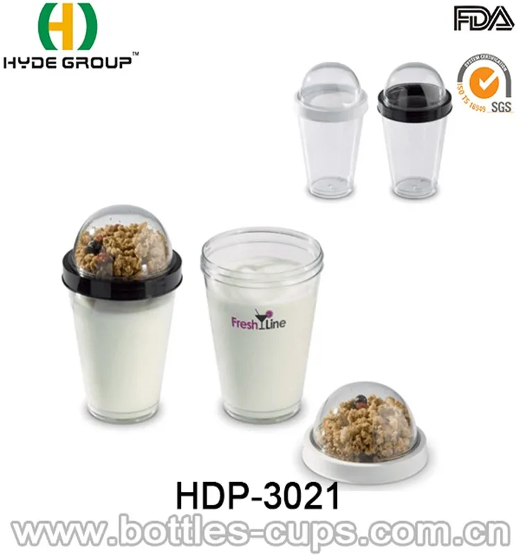 12oz Cereal Breakfast To Go Cup Plastic Cereal Cup Double Layer Cup ...