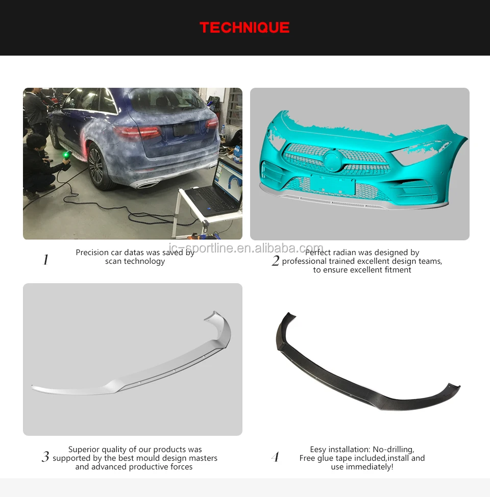 Carbon Fiber C257 Front Lip Spoiler for Mercedes-Benz CLS53 AMG CLS400 ...