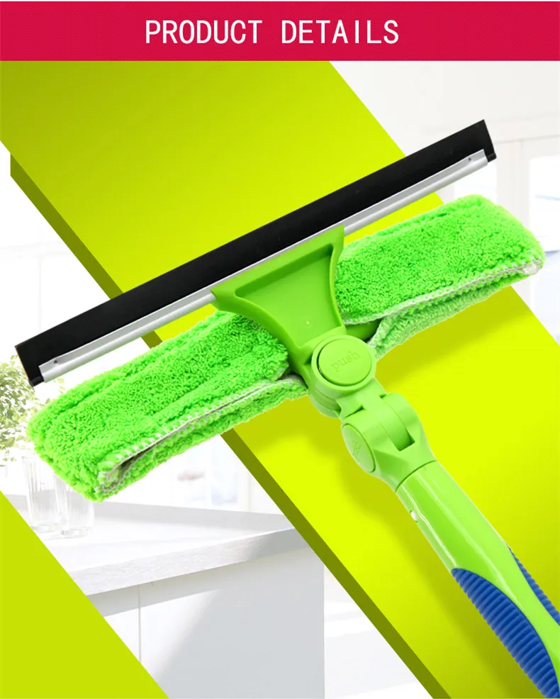 Long Handle Rotating Squeegee,Microfiber Glass Window Wiper - Buy ...
