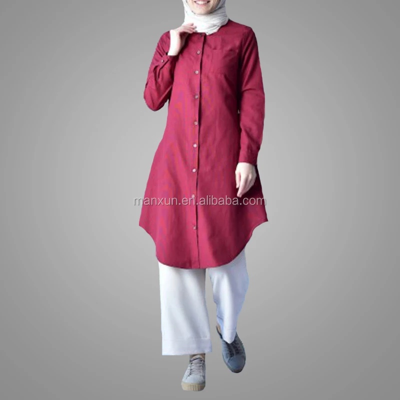 Wholesale Muslim Women Tops New Designer Blouse Fashion Long Sleeves ...