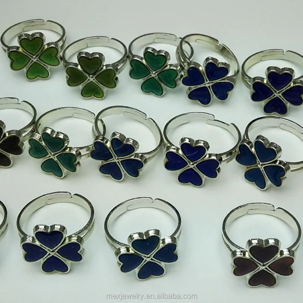 Boho Adjustable Oval Color Change Mood Ring Emotion Feeling Changeable ...