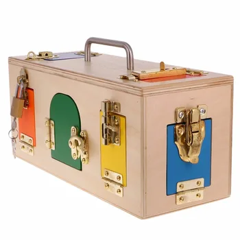 Promotional Didactic Wooden Montessori Wooden Box Kids Toys With Lock ...
