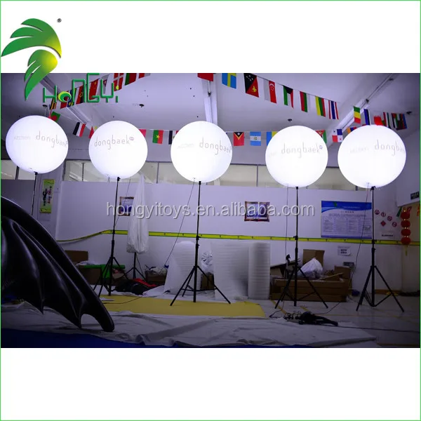 Glowing Inflatable LED Ball With Tripod Stand , Inflatable Stand Light ...
