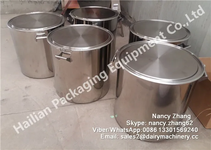 Cylindrical Stainless Steel Pail Bucket With Airtight Cap - Buy Bucket ...