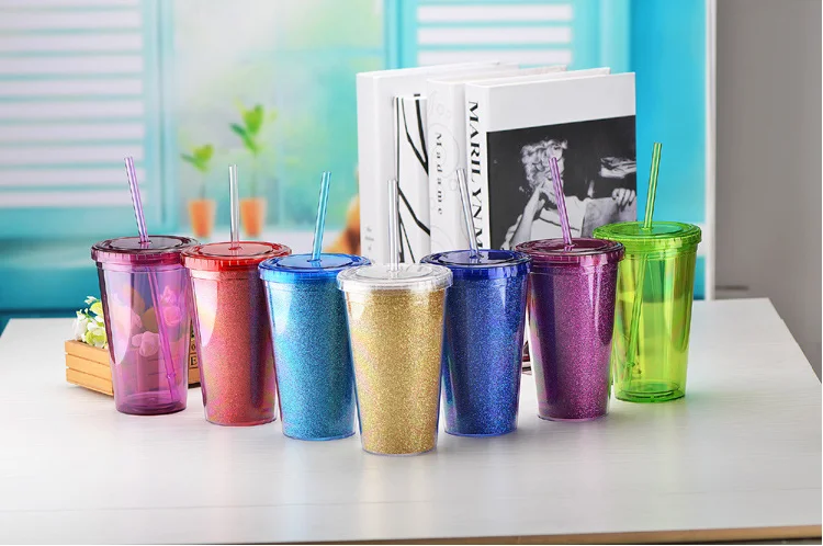 480ml Double Wall Insulated Freeze Cup Plastic Drinking Cups with ...