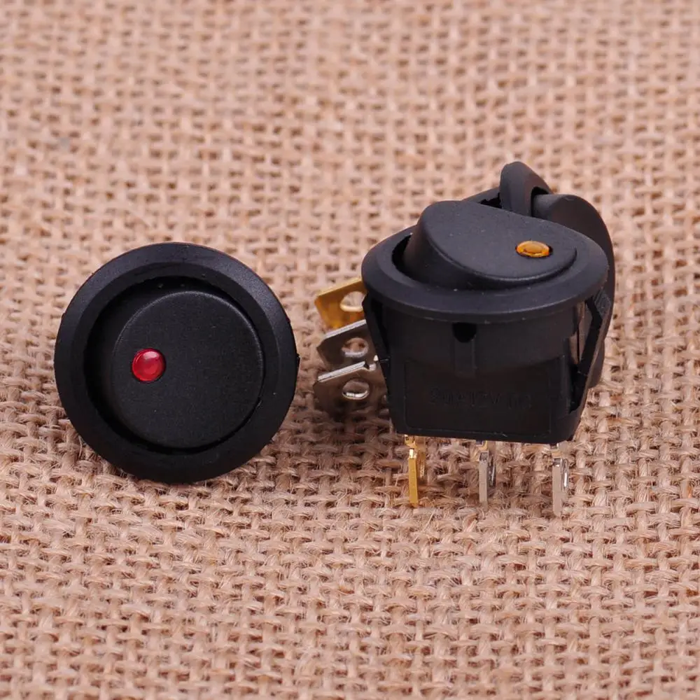 20a 12vdc Round Rocker Switch With Shell Spst On Off 3 Pin 2 Position ...