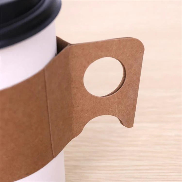 Disposable Corrugated Cardboard Cup Sleeve with Handle