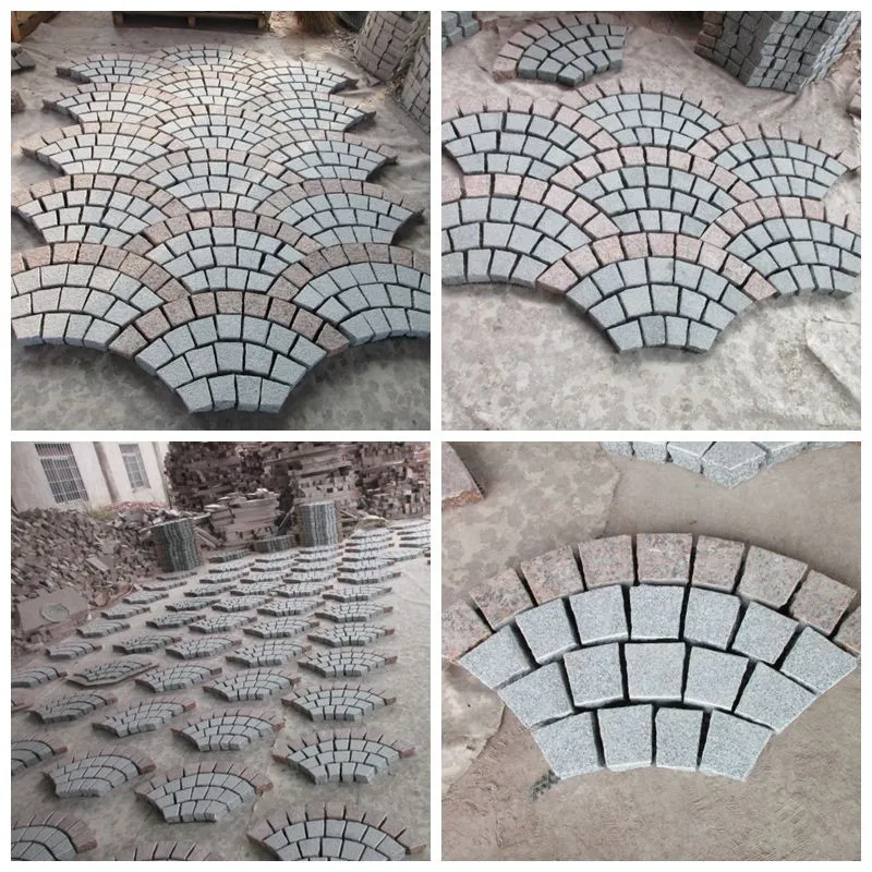 Fan Pattern Mesh Back Granite Driveway Pavers G654 And G562 Granite ...